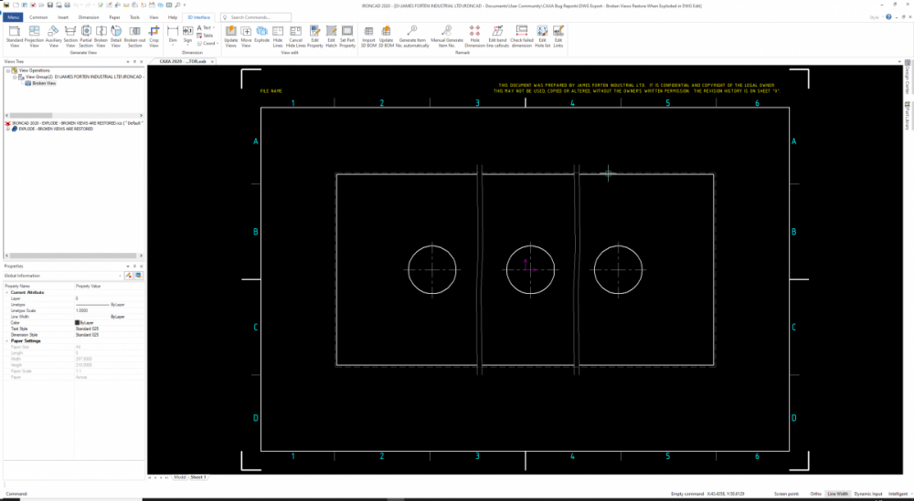 Bug: DWG Export - Broken Views Restore When Exploded in DWG Editor ...